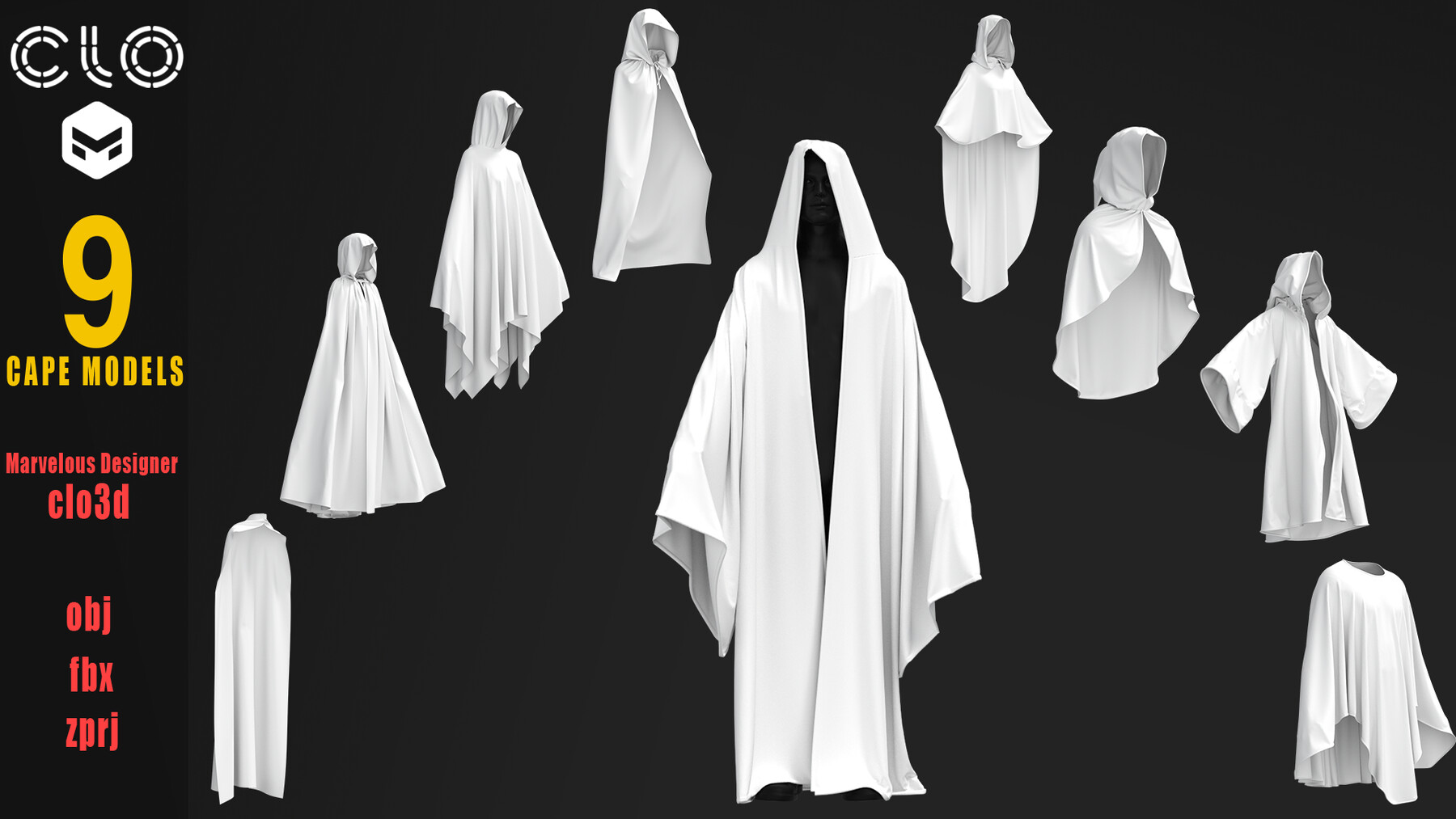ArtStation - 9 CAPE MODELS/Marvelous Designer/CLO 3D | Game Assets