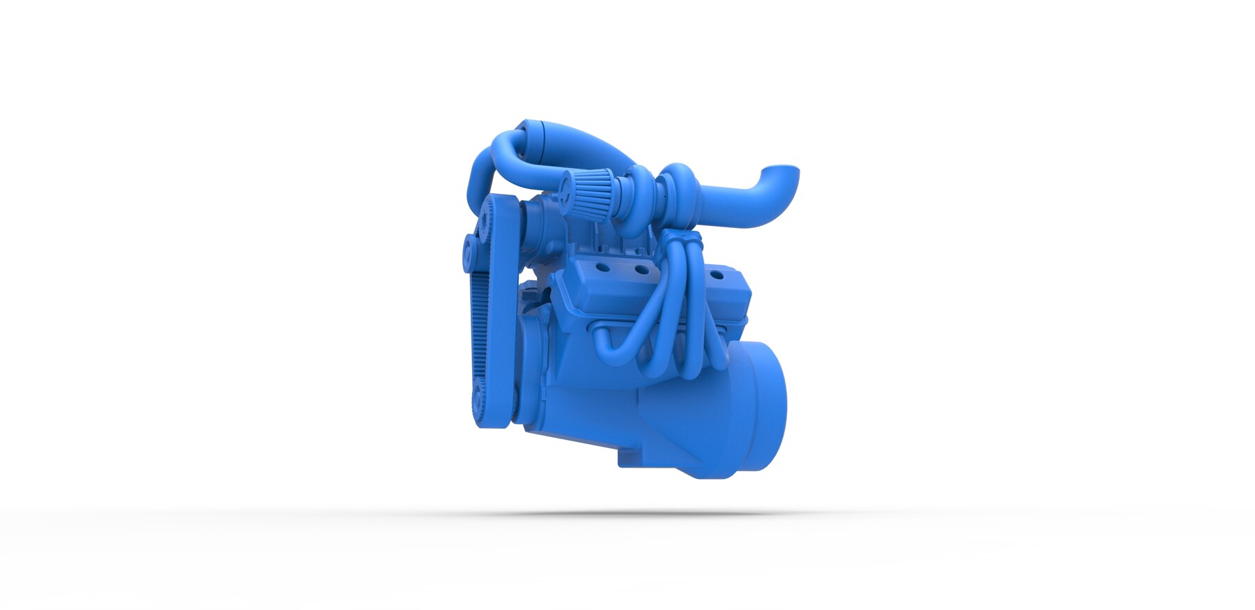 ArtStation - 3D printable Diecast Twin turbo supercharged V8 Engine ...