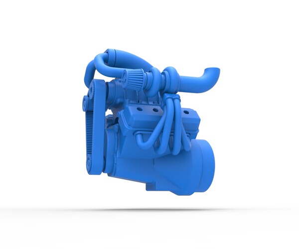 ArtStation - 3D printable Diecast Twin turbo supercharged V8 Engine ...