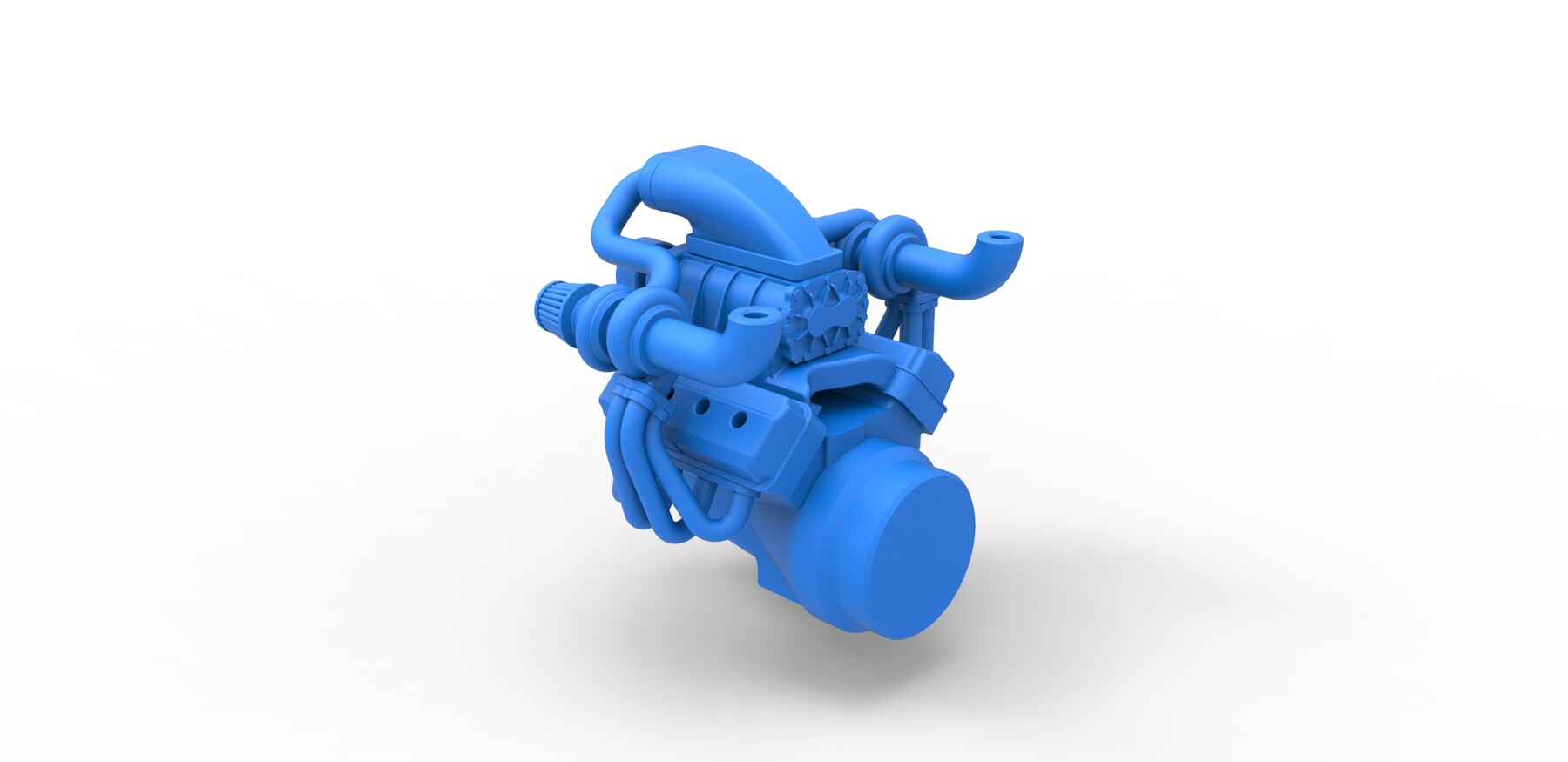ArtStation - 3D printable Diecast Twin turbo supercharged V8 Engine ...