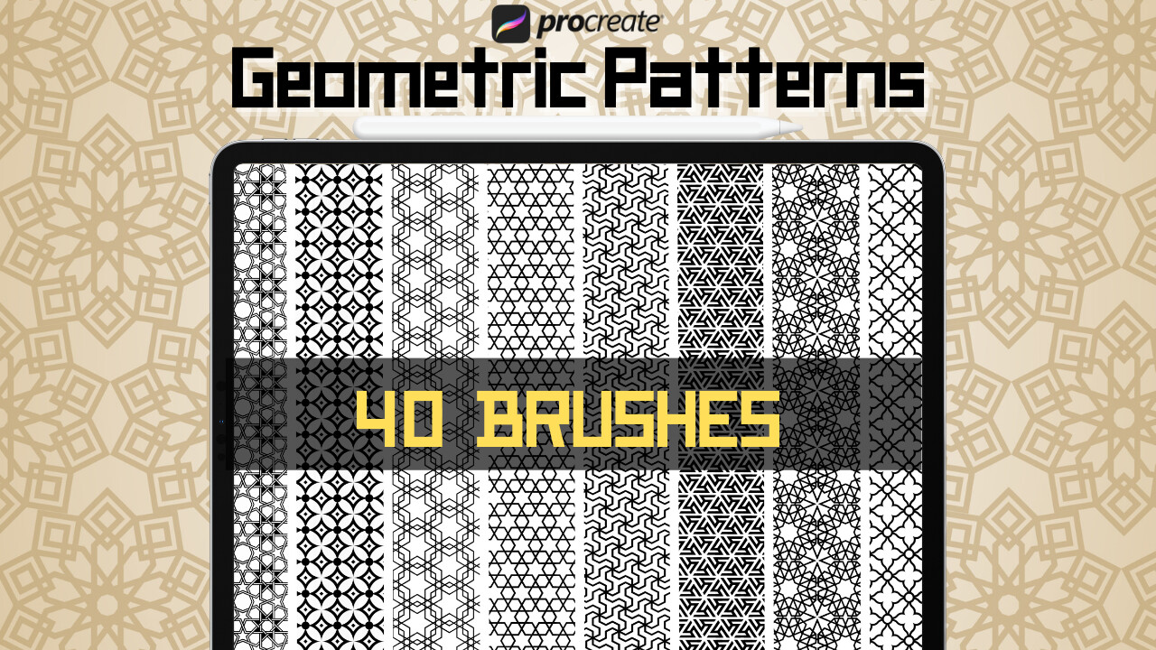 ArtStation - Seamless Geometric Pattern Brush Set For Procreate | Brushes