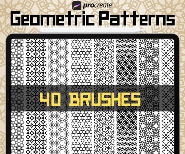 ArtStation - Seamless Geometric Pattern Brush Set For Procreate | Brushes