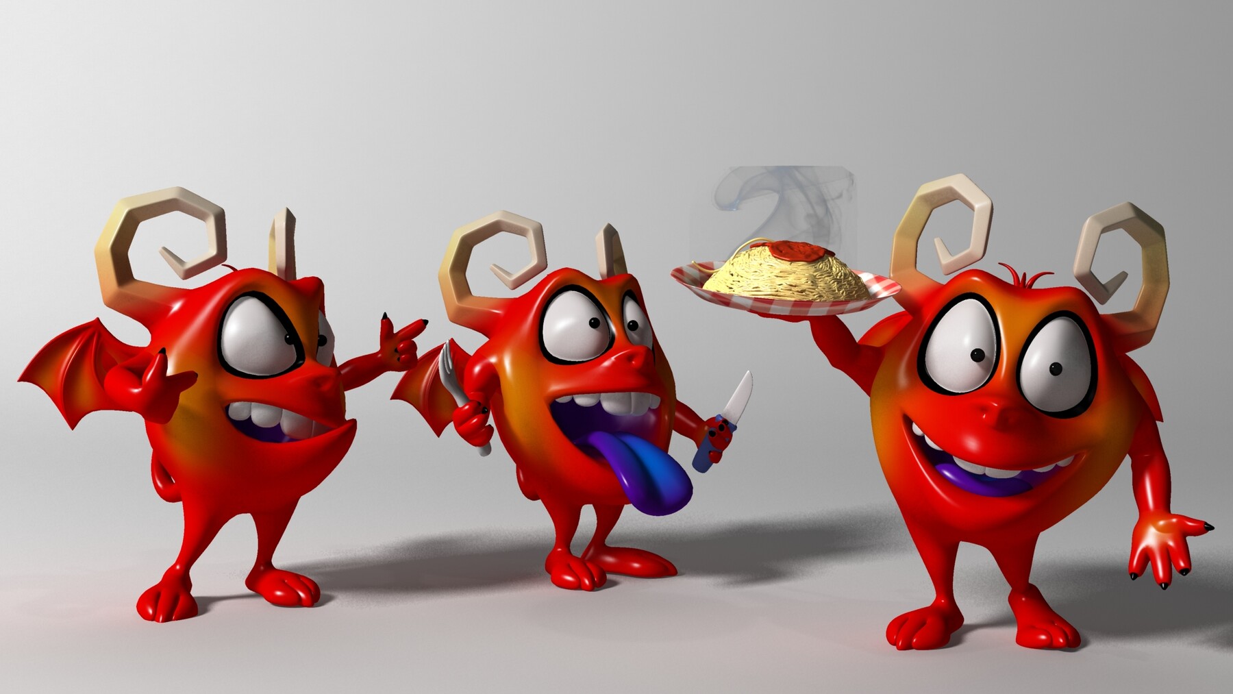 ArtStation - Cartoon Red Monster Rigged | Game Assets