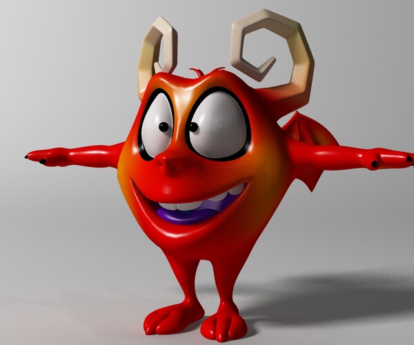 ArtStation - Cartoon Red Monster Rigged | Game Assets
