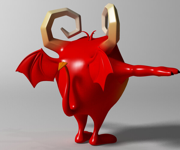 ArtStation - Cartoon Red Monster Rigged | Game Assets