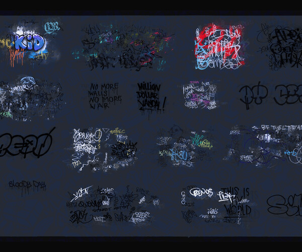 ArtStation - GRAFFITI DECALS Vol.1 | Game Assets