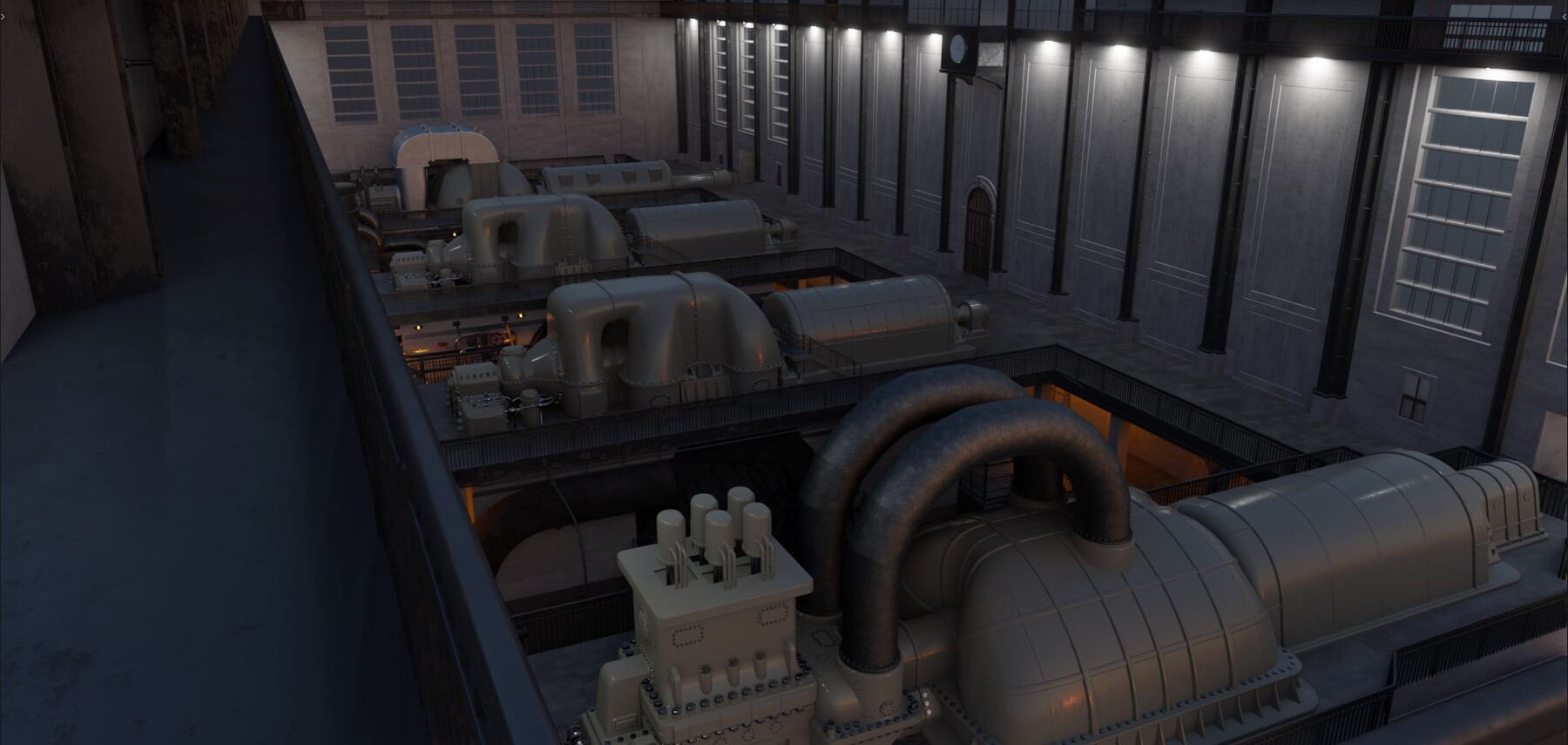 ArtStation - 1920s power plant turbine hall. | Game Assets