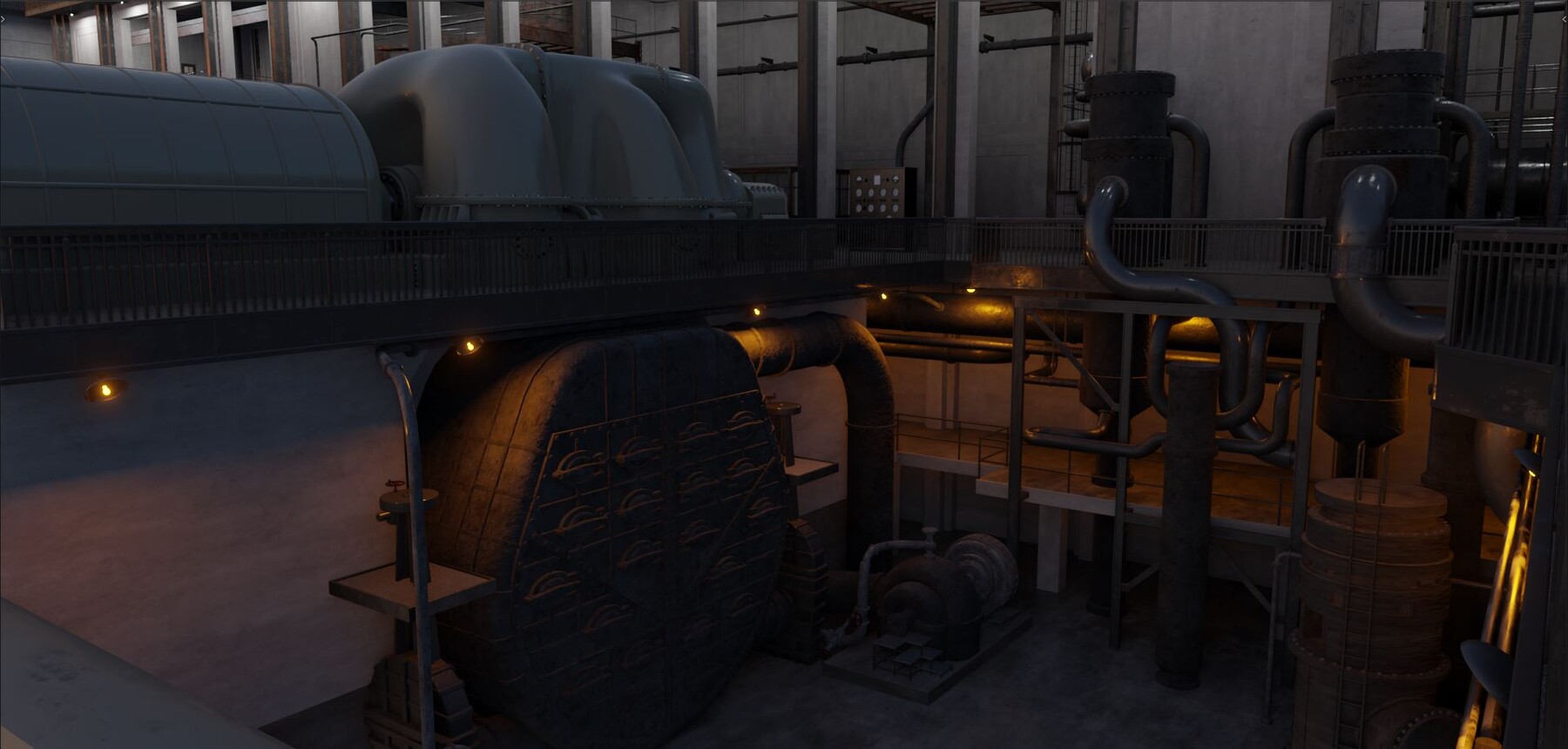 ArtStation - 1920s power plant turbine hall. | Game Assets