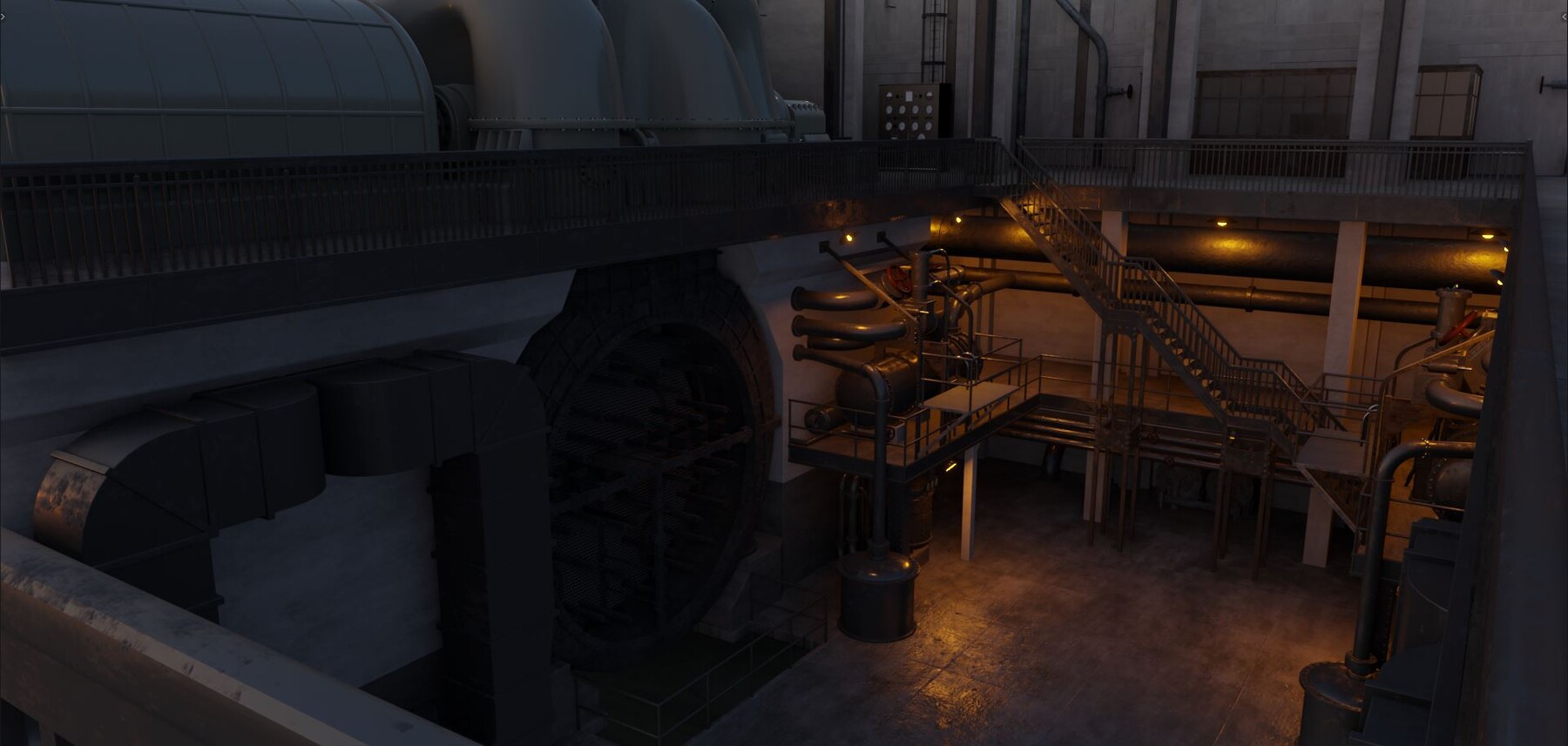 ArtStation - 1920s power plant turbine hall. | Game Assets