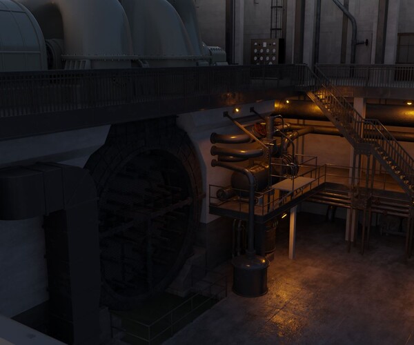 ArtStation - 1920s power plant turbine hall. | Game Assets