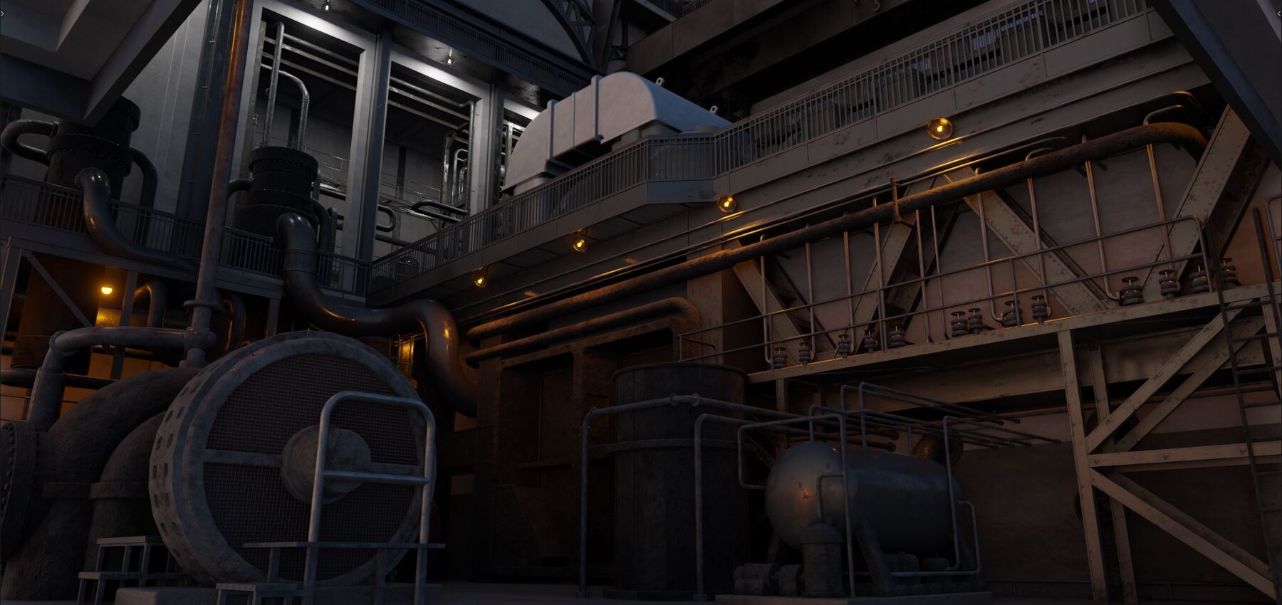 ArtStation - 1920s power plant turbine hall. | Game Assets