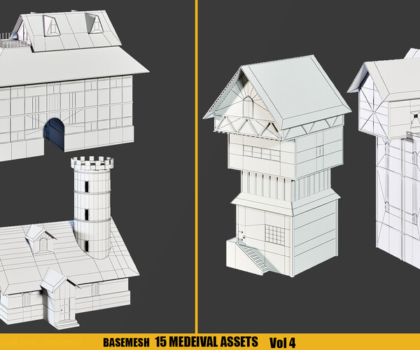 ArtStation - Kitbash: MEDIEVAL Assets + 4k Textures Vol 5 | Game Assets