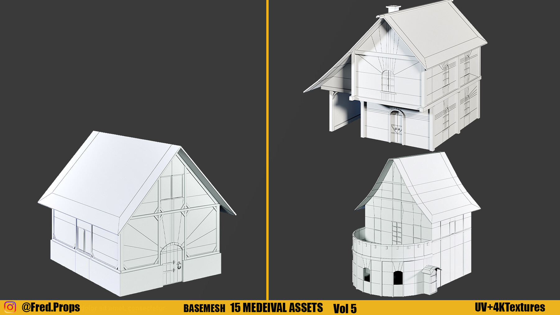 ArtStation - Kitbash: MEDIEVAL Assets + 4k Textures Vol 5 | Game Assets