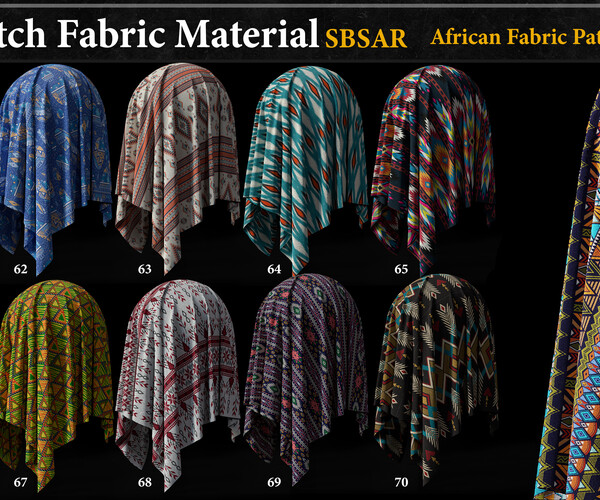 ArtStation - 40 Match Fabric Material With AFRICAN FABRIC Pattern-Sbsar ...