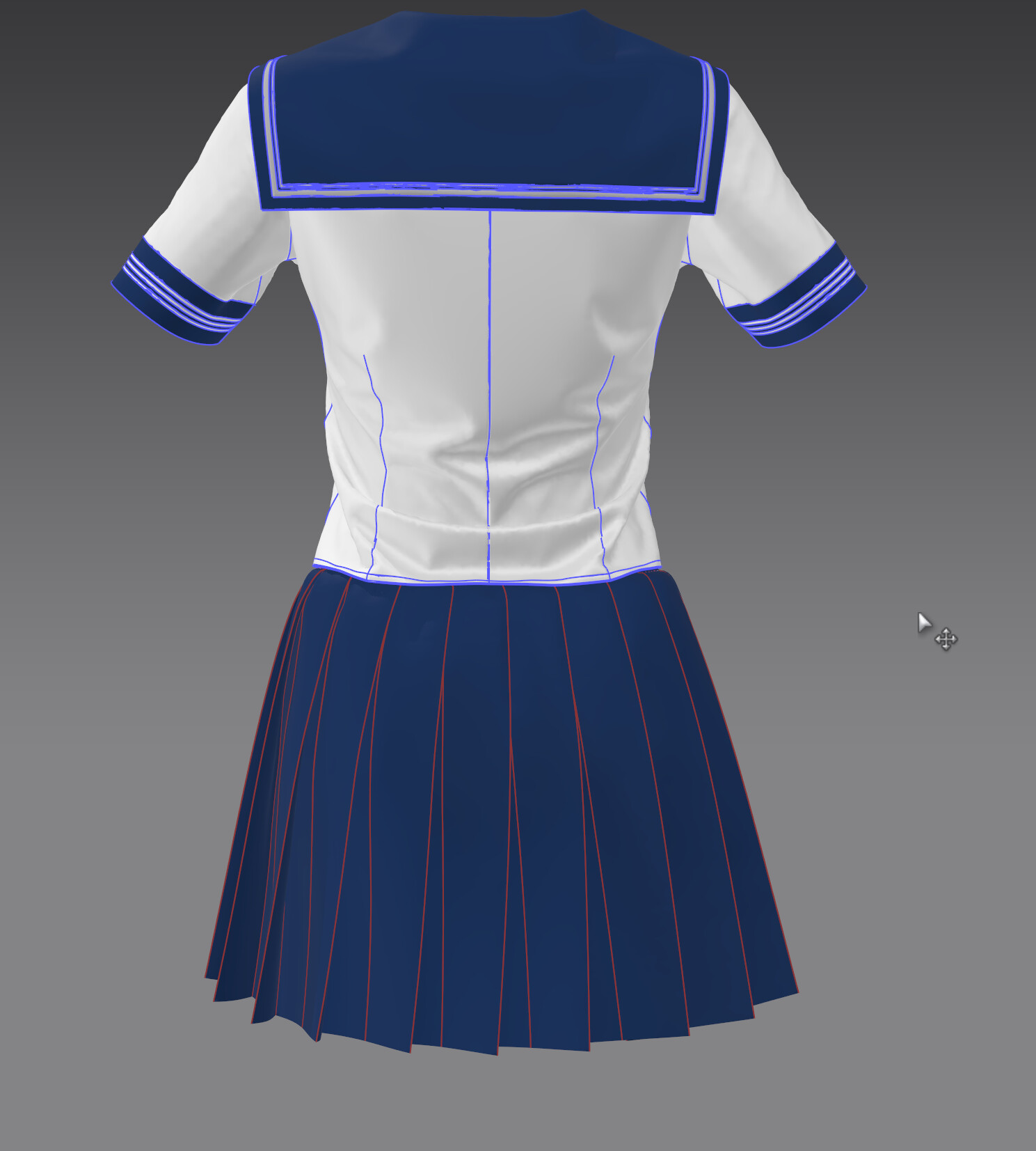 ArtStation - ClothCG: Sailor Suit 001a Marvelous+ZB+PBR 8K 3DAssets | Resources