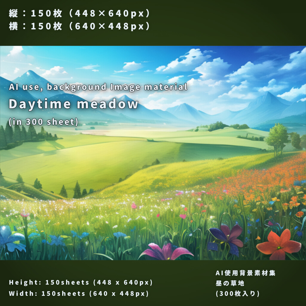ArtStation - [Use AI] Daytime meadow background Image material [300 sheets] | Artworks