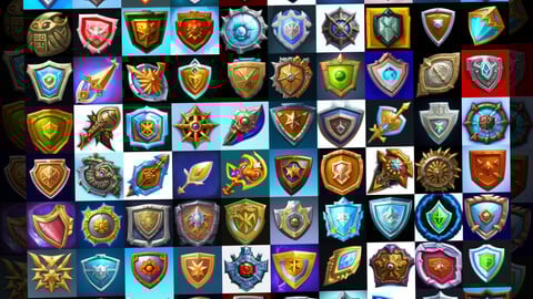 ArtStation - 100 Shield icons (64x64) | Game Assets