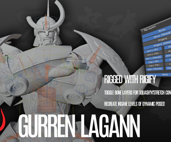ArtStation - Gurren Lagann - Tengen Toppa Gurren Lagann - 3D Blender ...