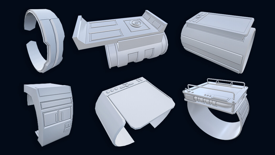 ArtStation - Sci-Fi Wristband Base Mesh | Game Assets