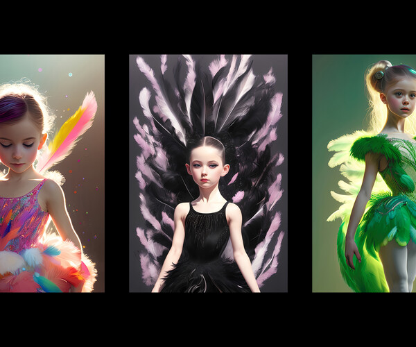 ArtStation - Set of ballet illustration. charming little ballerinas in ...