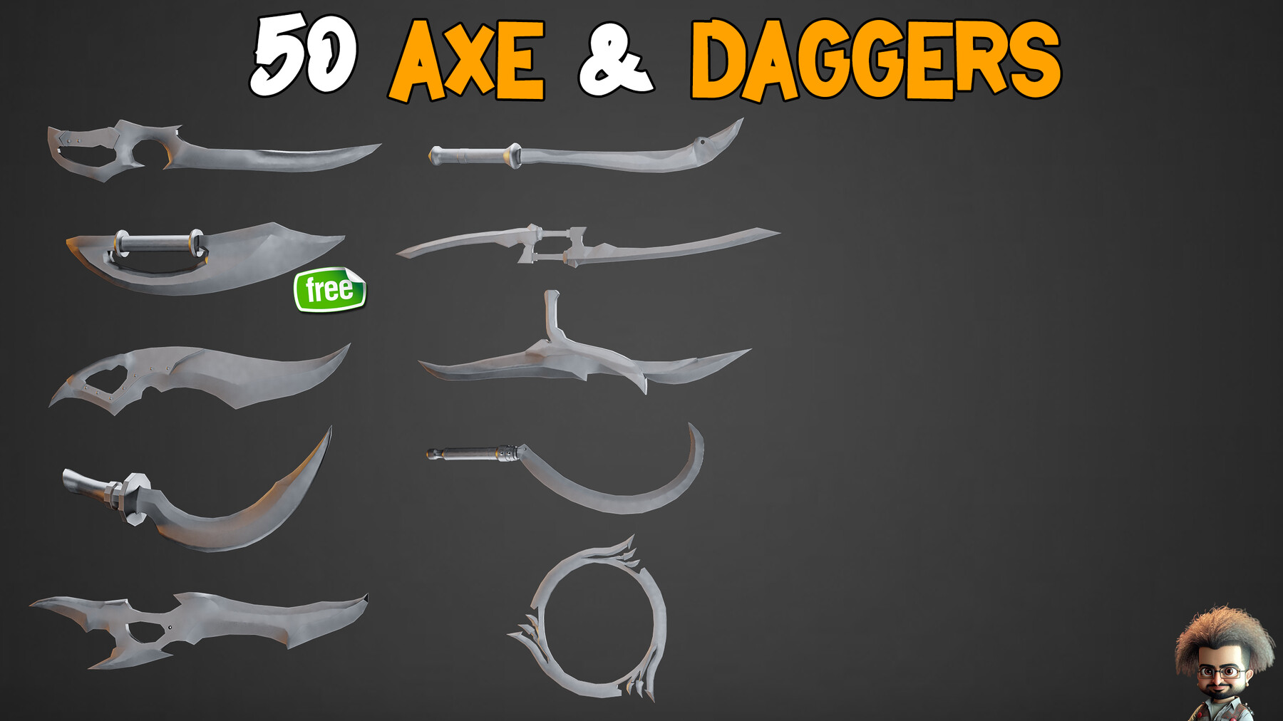 ArtStation - 50 Axe & Daggers BaseMesh - VOL 02 ( Game Ready ) | Resources