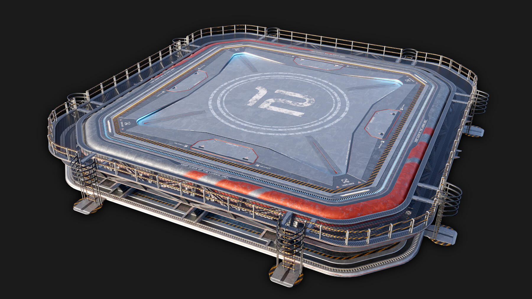 ArtStation - Sci-Fi Landing Pad 3D Model (Blender 3.4 - fbx - obj) | Resources