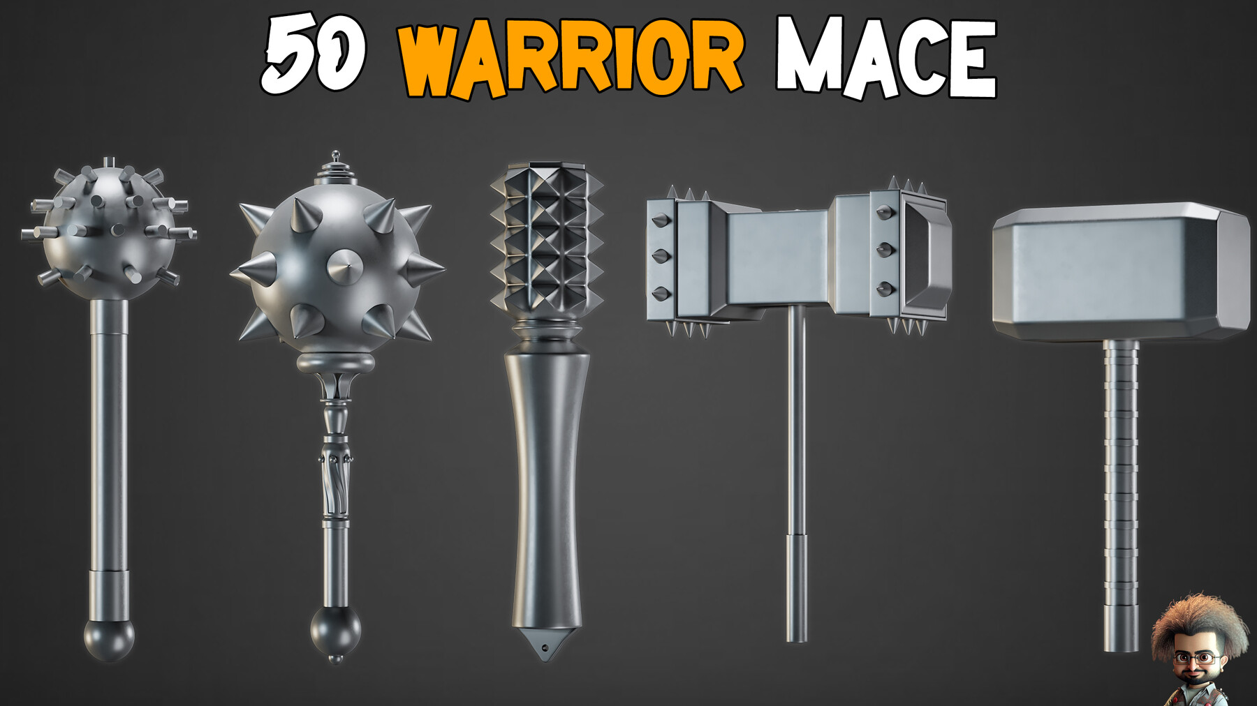 ArtStation - 50 Warrior Mace Base Mesh - VOL 03 ( Game Ready ) | Game ...