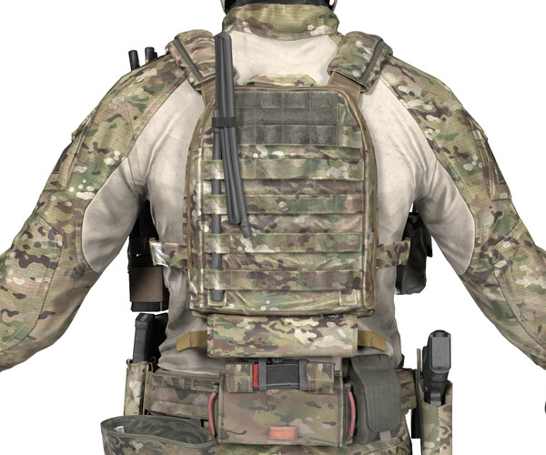 ArtStation - MILITARY TBAS V5 Plate Carrier Vest Low-poly 3D model ...