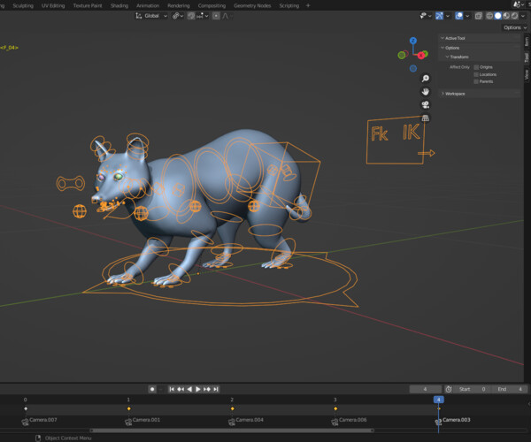 ArtStation - Fur Raccoon Rigged & Animation in Blender | Game Assets