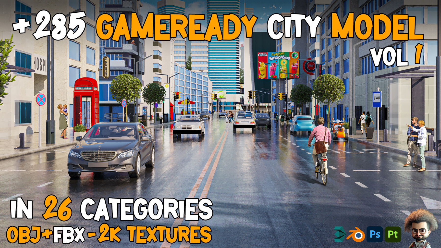 ArtStation - 285 Game-Ready City Model VOL-01 | Game Assets