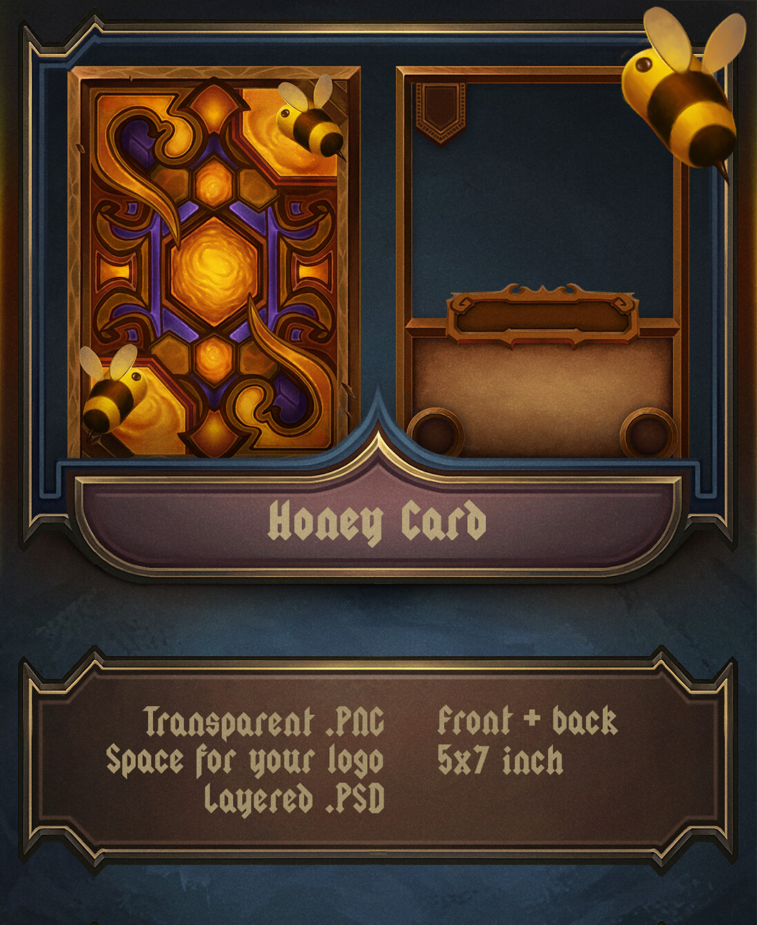 ArtStation - Honey Card Template | Game Assets