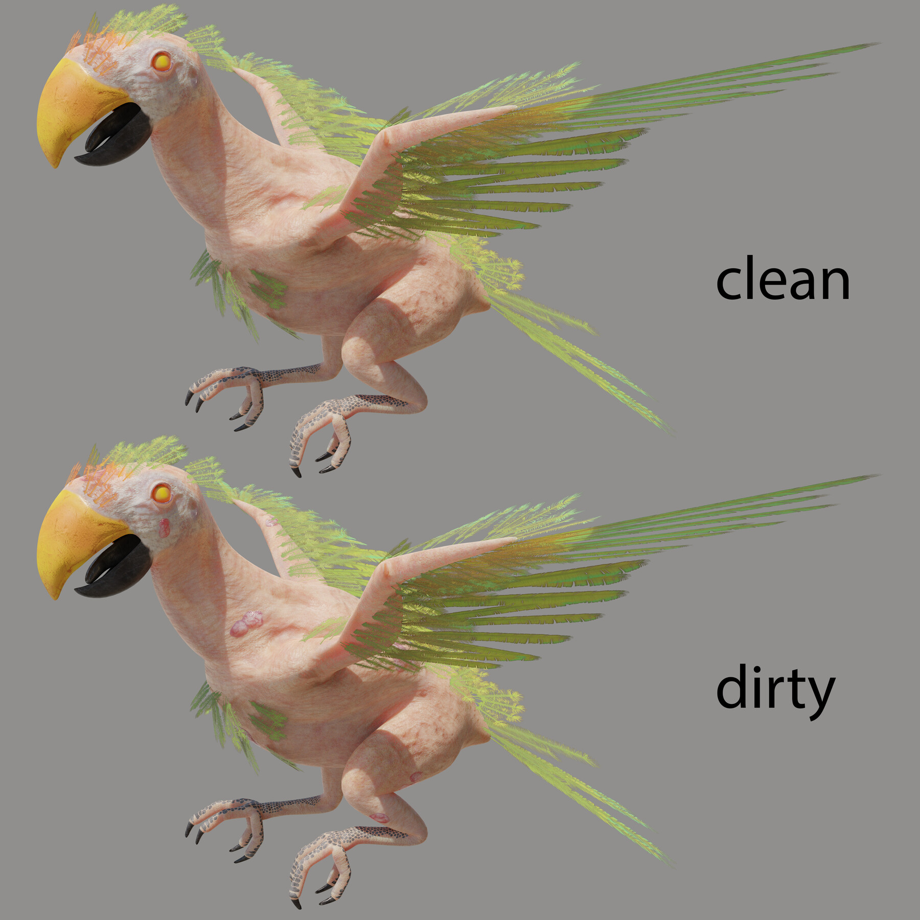 ArtStation - Green Bird Monster | Game Assets