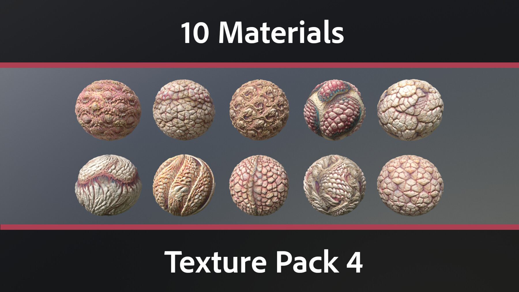 ArtStation - 10 Materials Skin Monster Seamless PBR Pack 4 | Resources