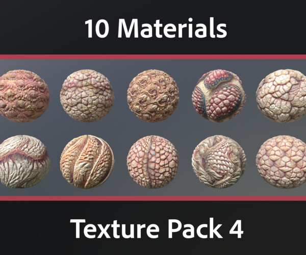 ArtStation - 10 Materials Skin Monster Seamless PBR Pack 4 | Resources