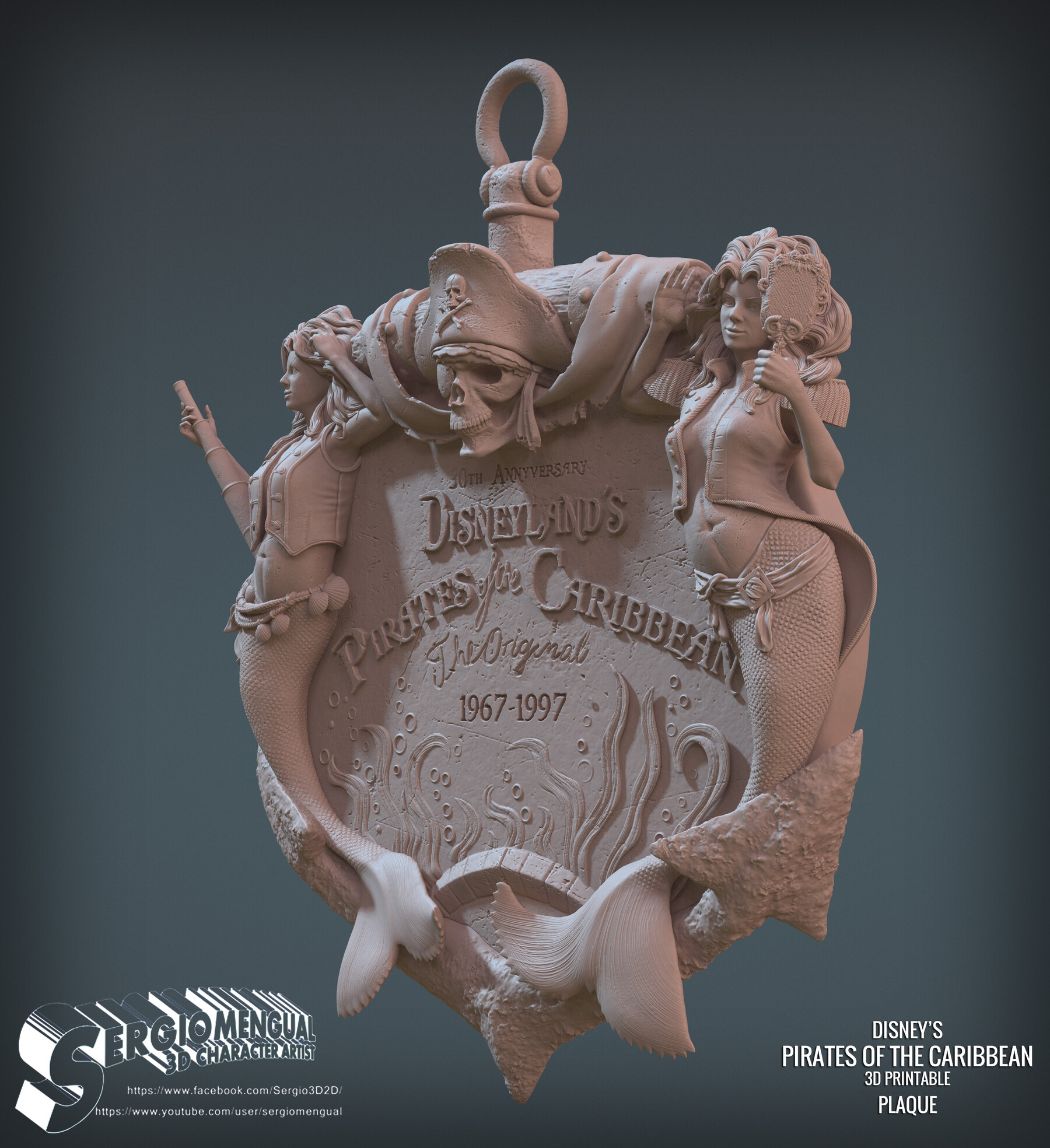 ArtStation - Disney Pirates of the Caribbean 3D Printable Plaque ...