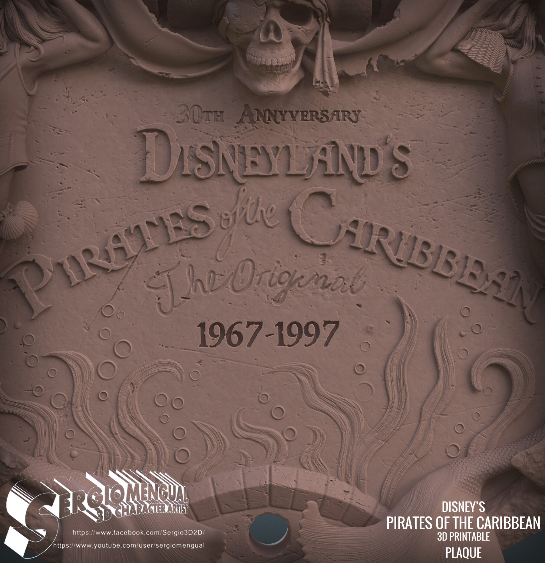 ArtStation - Disney Pirates of the Caribbean 3D Printable Plaque ...