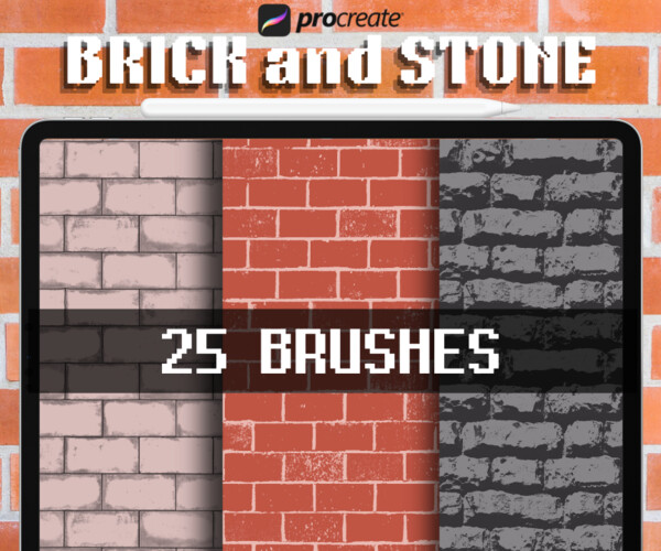 ArtStation - HD Seamless Brick Texture Brush Set For Procreate | Brushes