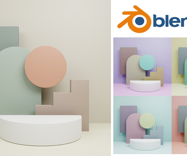 ArtStation - 3d rendering of pastel color backdrop blender 3.x | Resources