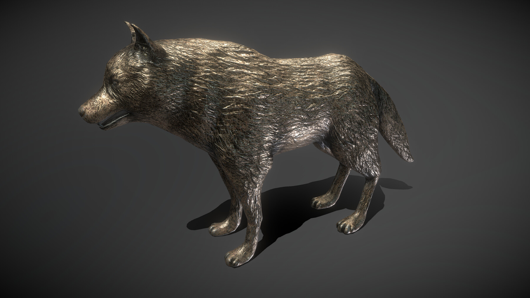 ArtStation - Wolf Bronze Statue | Game Assets