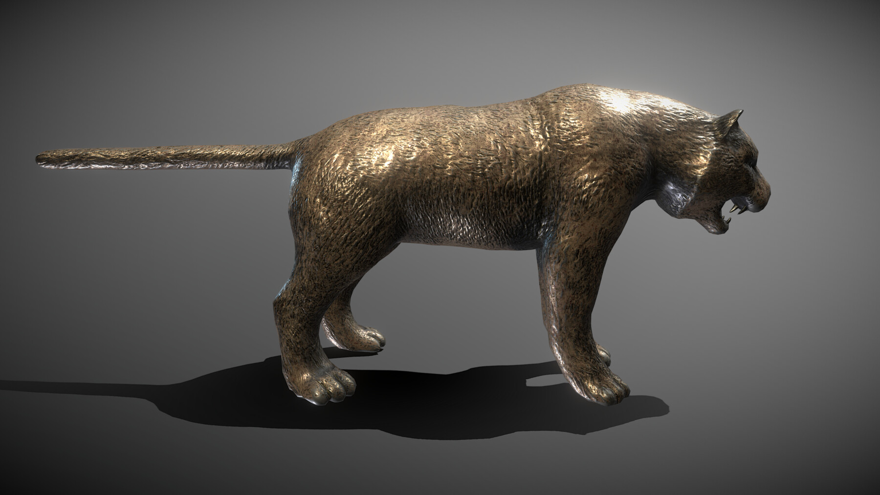 ArtStation - Tiger Bronze Statue | Game Assets