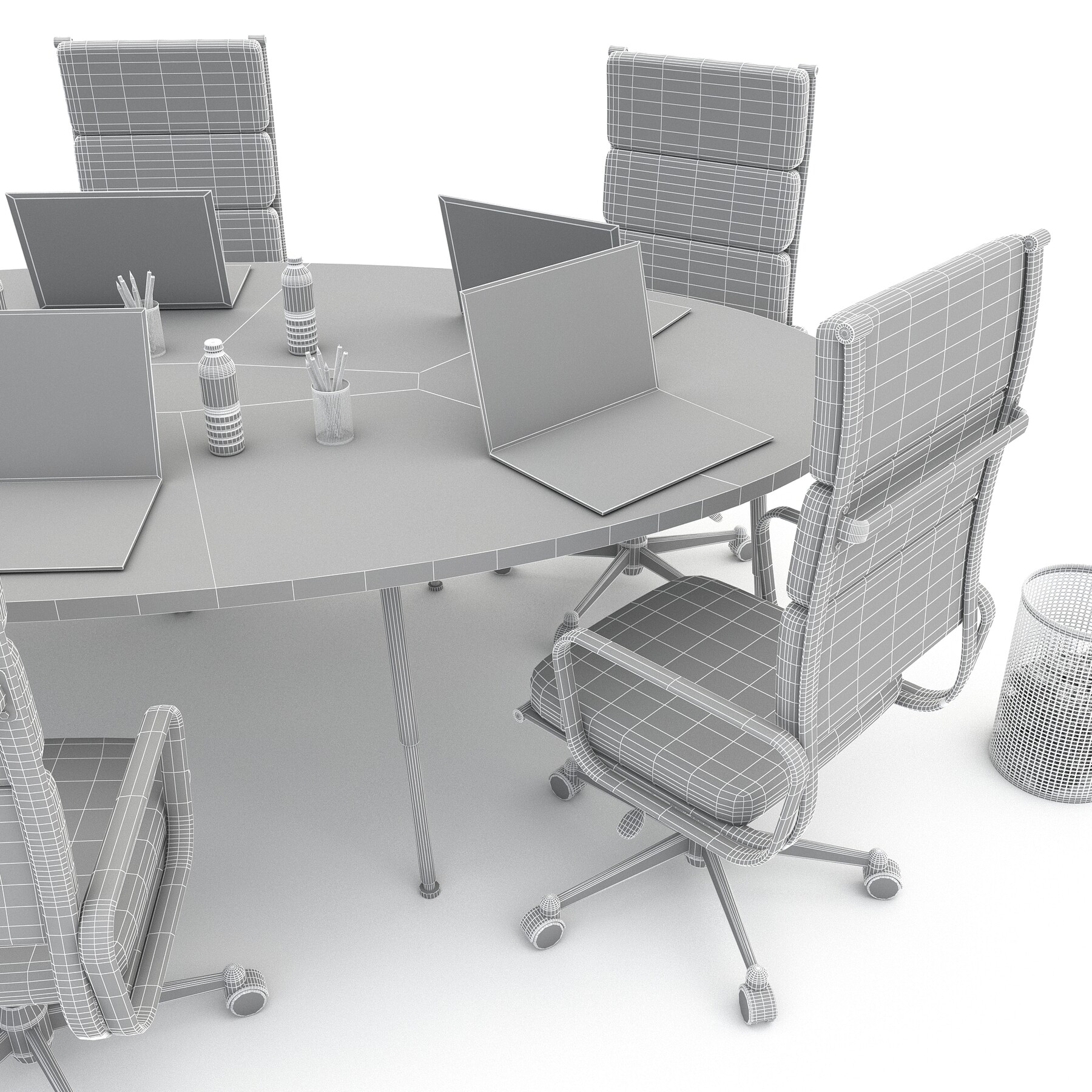 ArtStation - office round meeting table 09 3D model | Resources