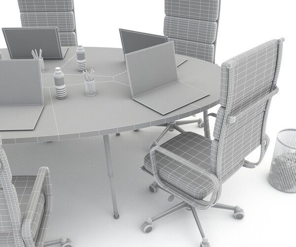 ArtStation - office round meeting table 09 3D model | Resources