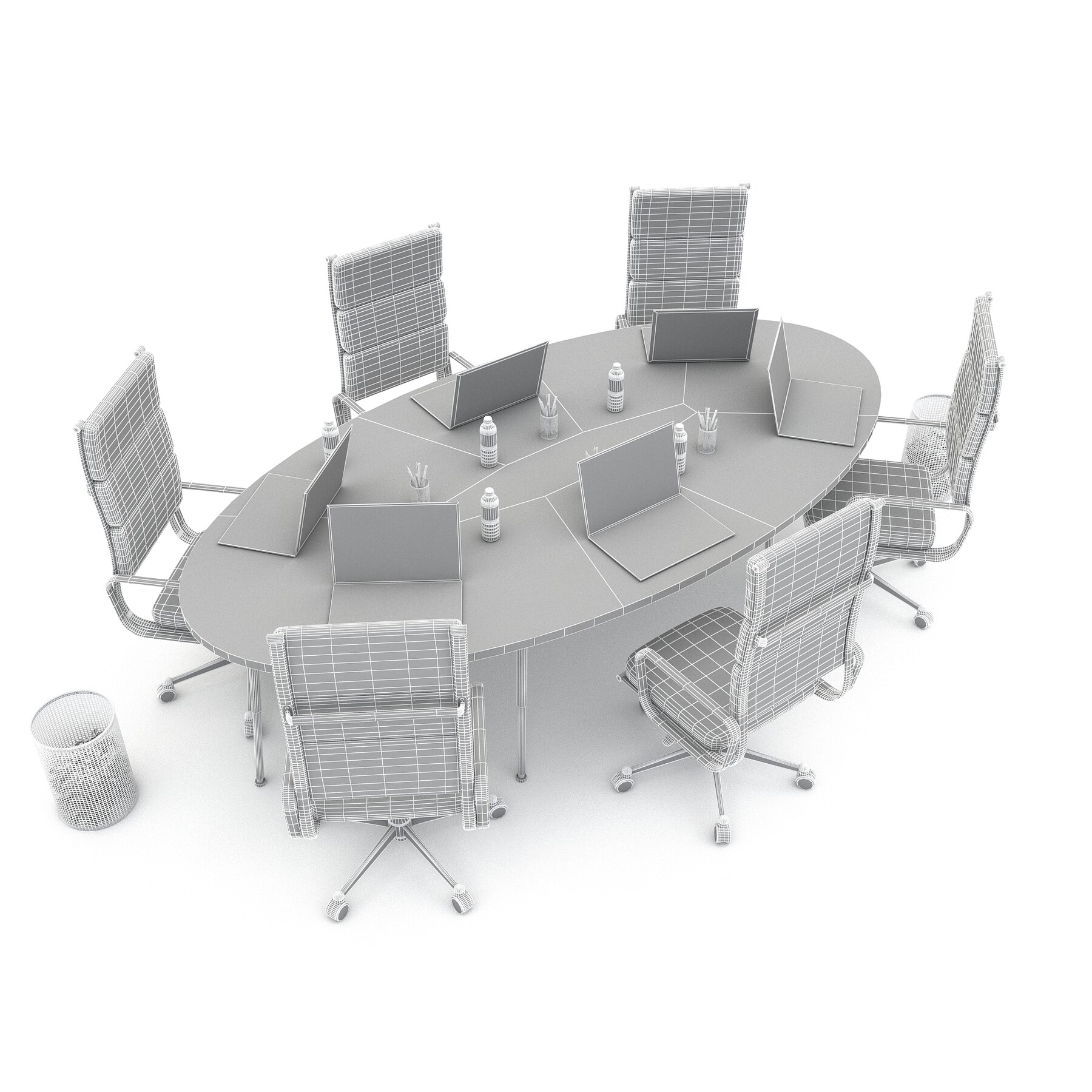 ArtStation - office round meeting table 09 3D model | Resources