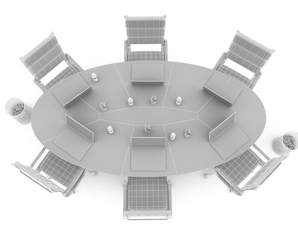 ArtStation - office round meeting table 09 3D model | Resources