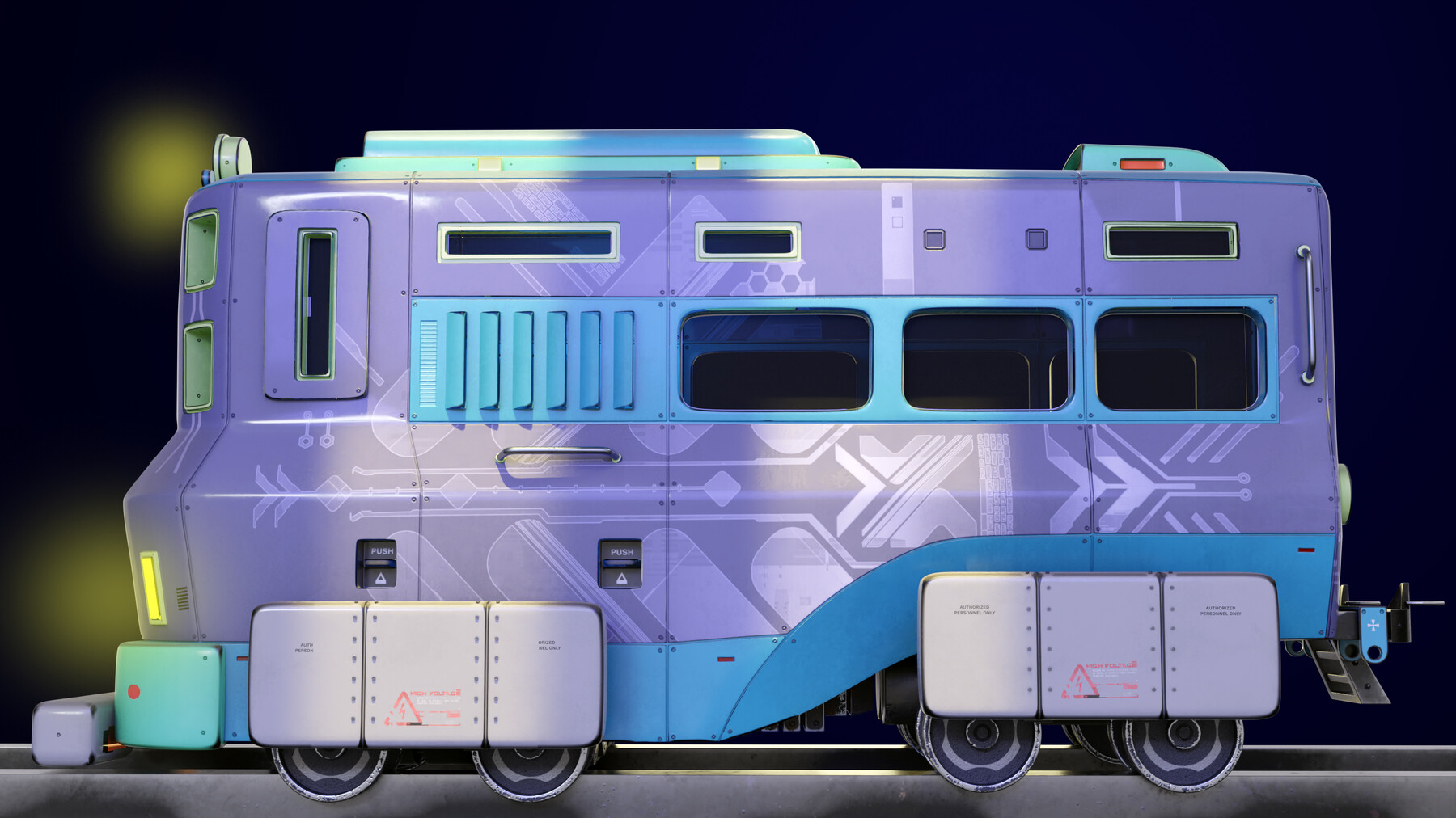 ArtStation - Humoro sci fi cyberpunk train game ready high poly and low ...