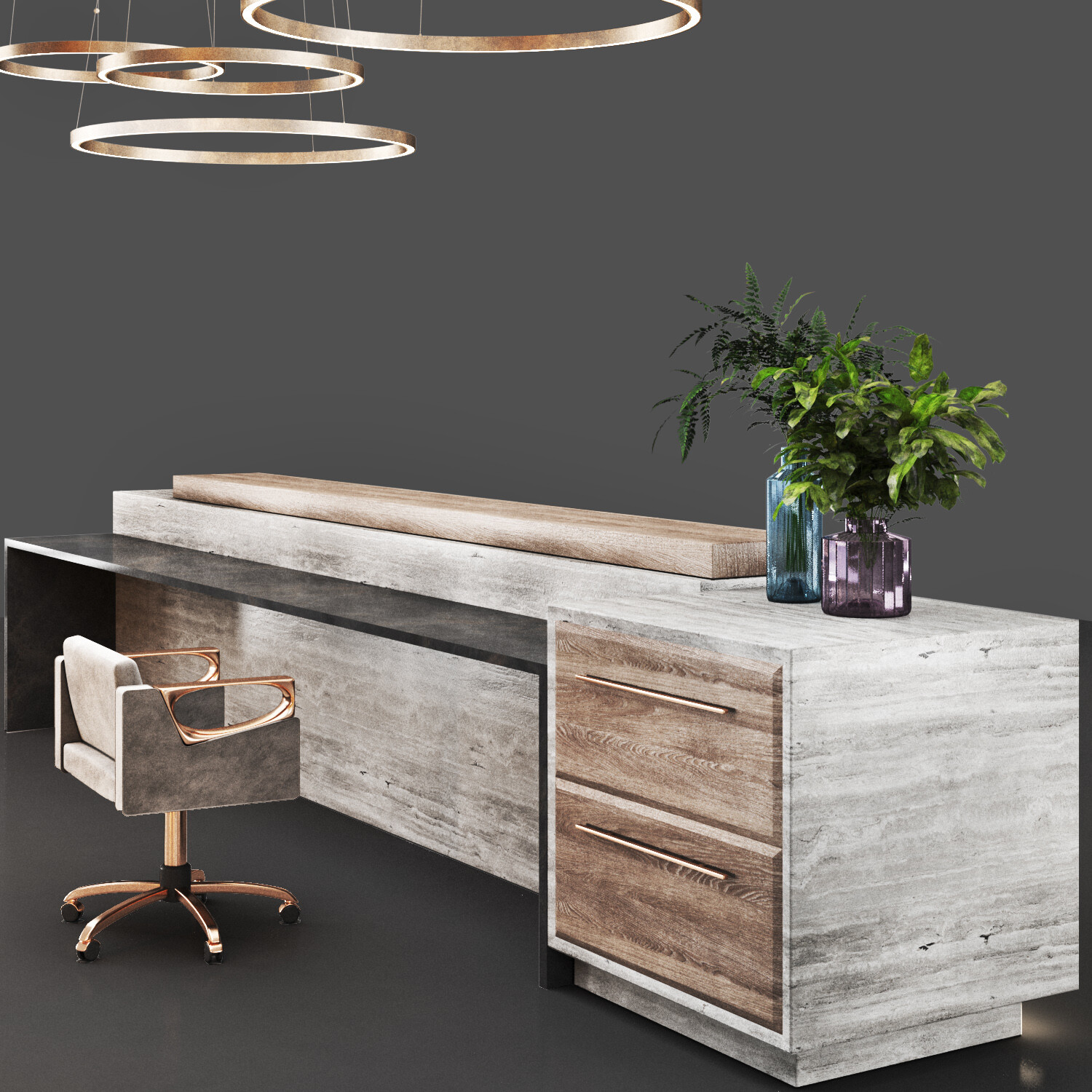 ArtStation - Reception 07, lobby, entrance, office, counter, office ...