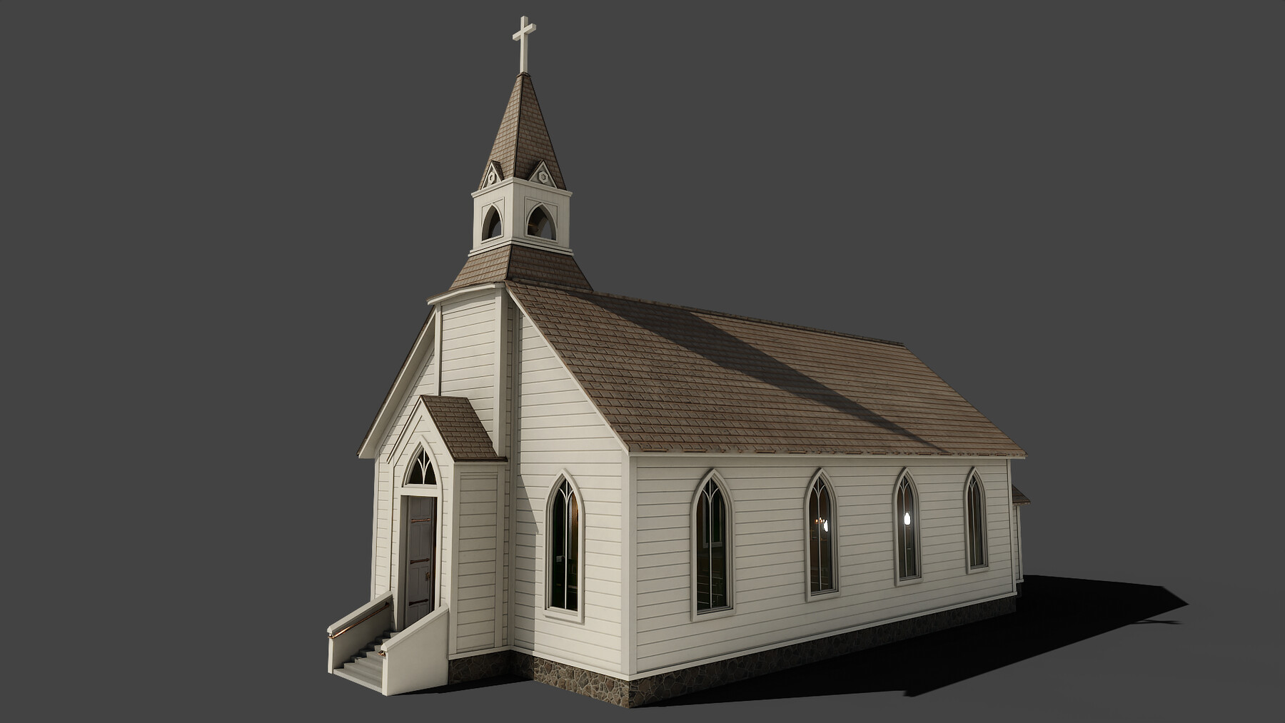 ArtStation - Low Poly Old Church With Interior PBR | Game Assets