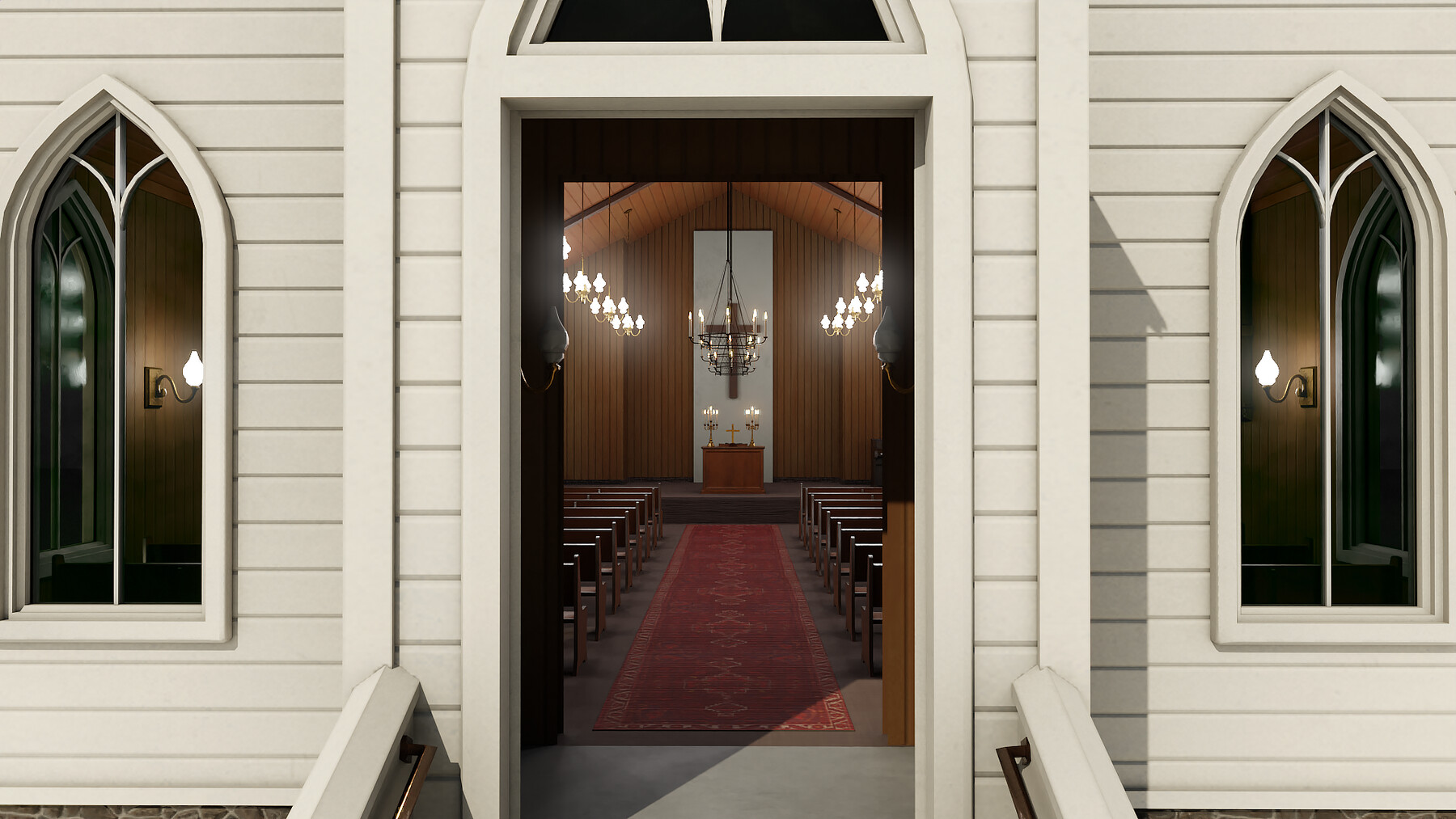 ArtStation - Low Poly Old Church With Interior PBR | Game Assets