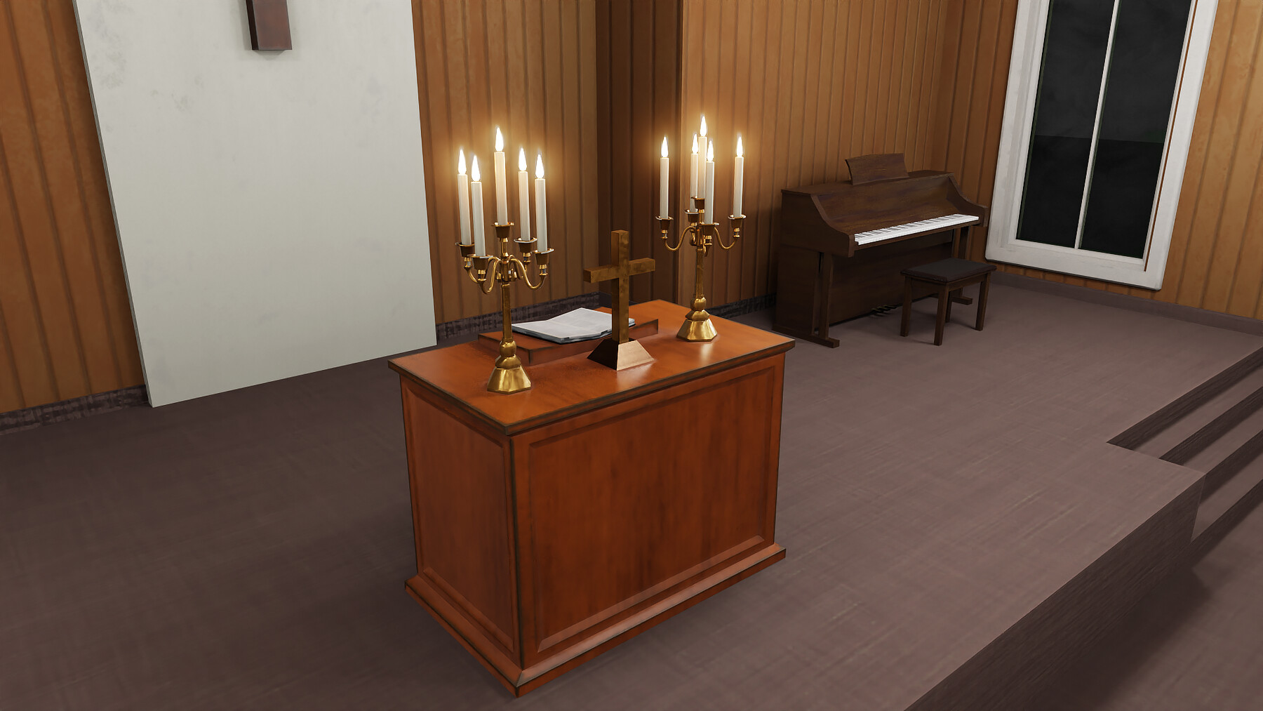 ArtStation - Low Poly Old Church With Interior PBR | Game Assets