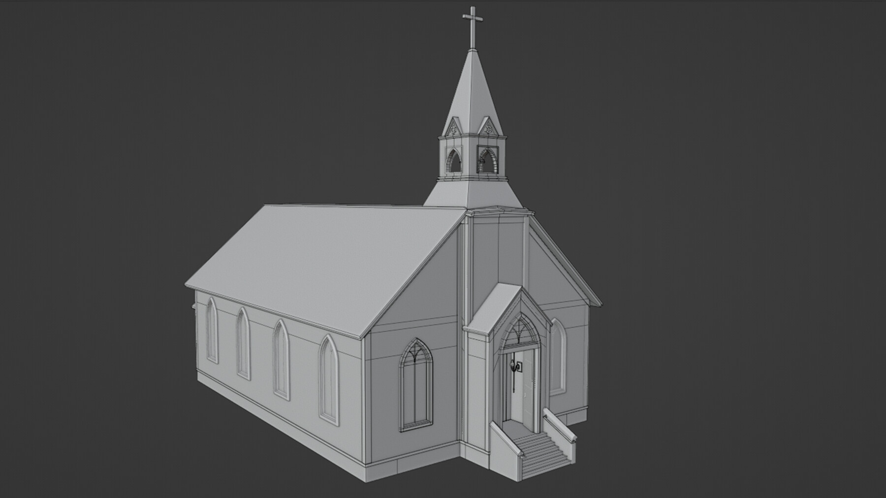 ArtStation - Low Poly Old Church With Interior PBR | Game Assets